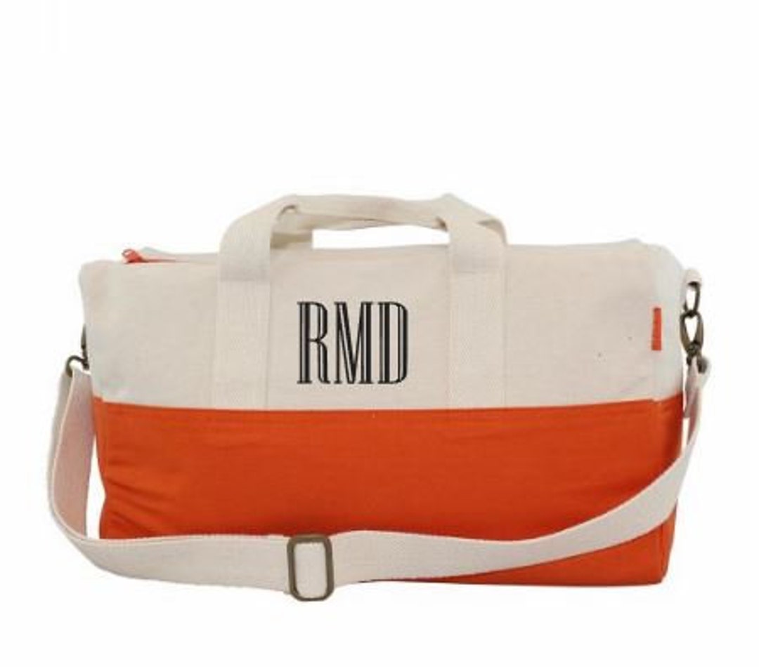 Personalized Color Block Duffle Bag Orange - Etsy