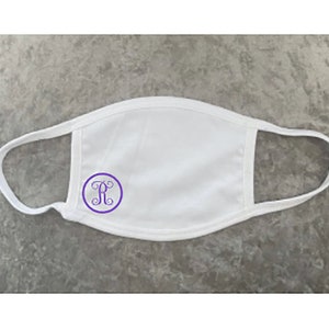 WHITE | Personalized | Small Monogram | Face Mask - Etsy