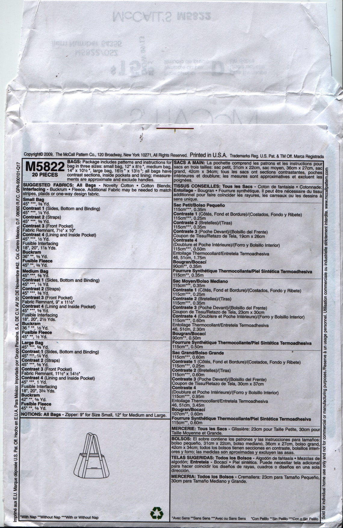 Mccall's 5822 Three Purses by Kay Whitt Designs 2009 UNCUT - Etsy