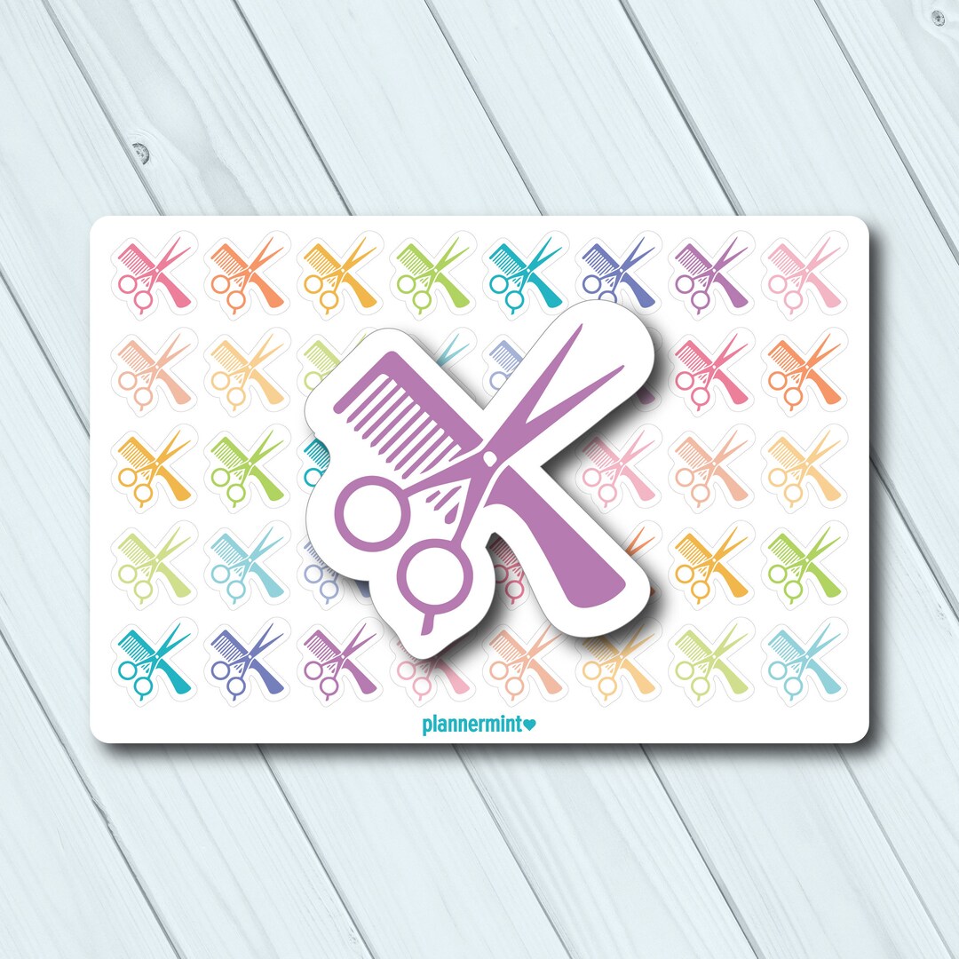 Haircut Planner Stickers - Icon - Erin Condren Life Planner - Happy ...