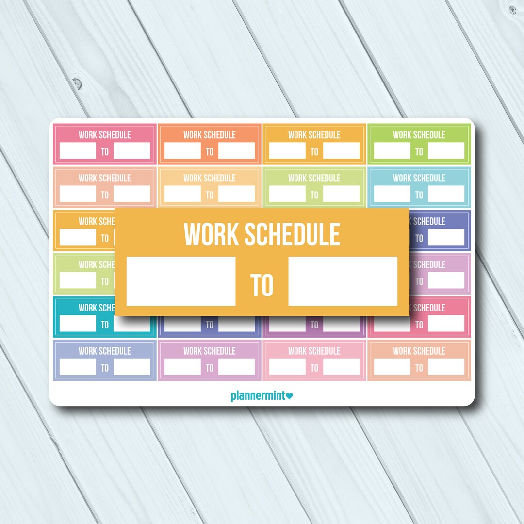 Work Schedule Stickers - Fillable Tracker - Erin Condren Life Planner ...