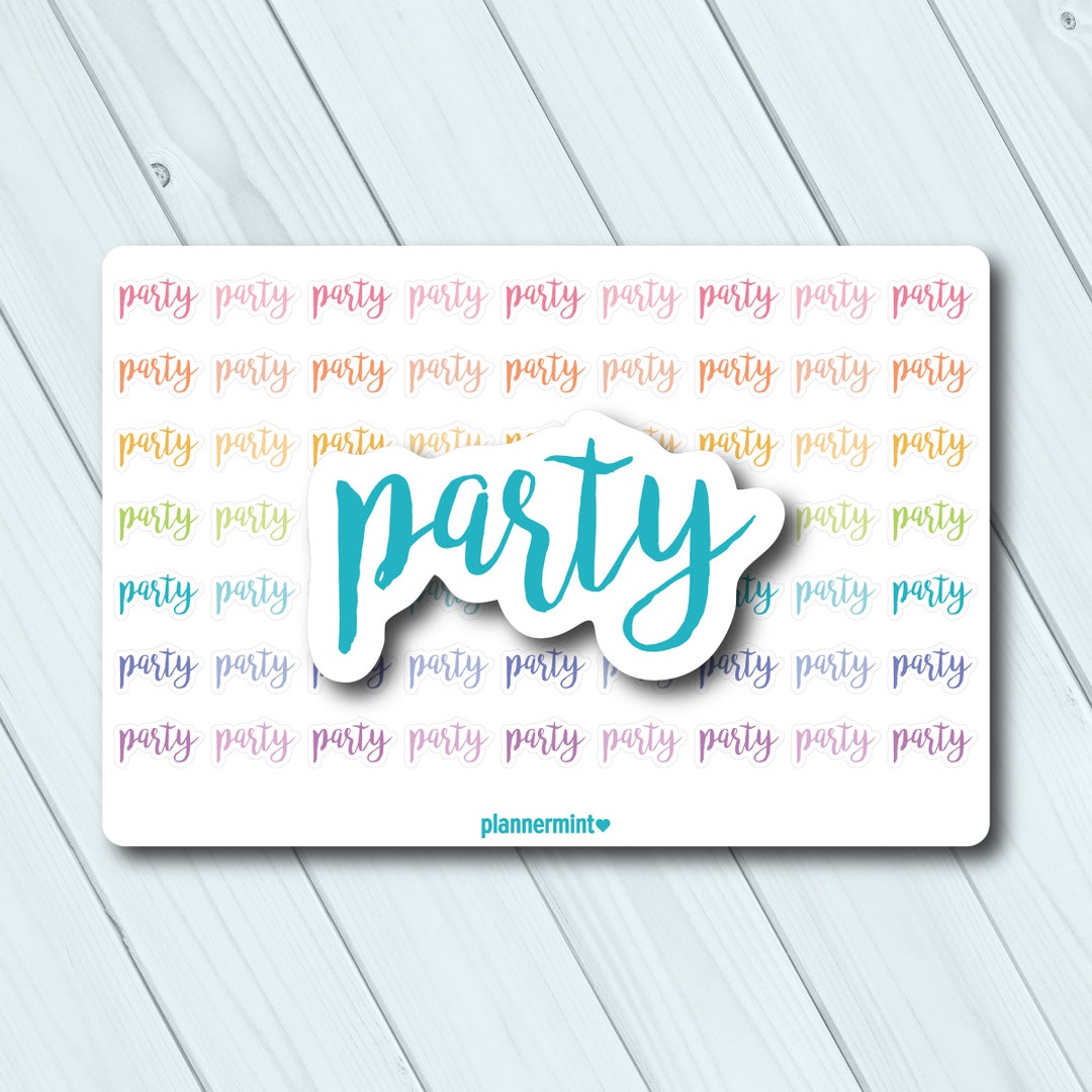 Party Stickers - Planner Stickers - Multicolor - Erin Condren Life ...