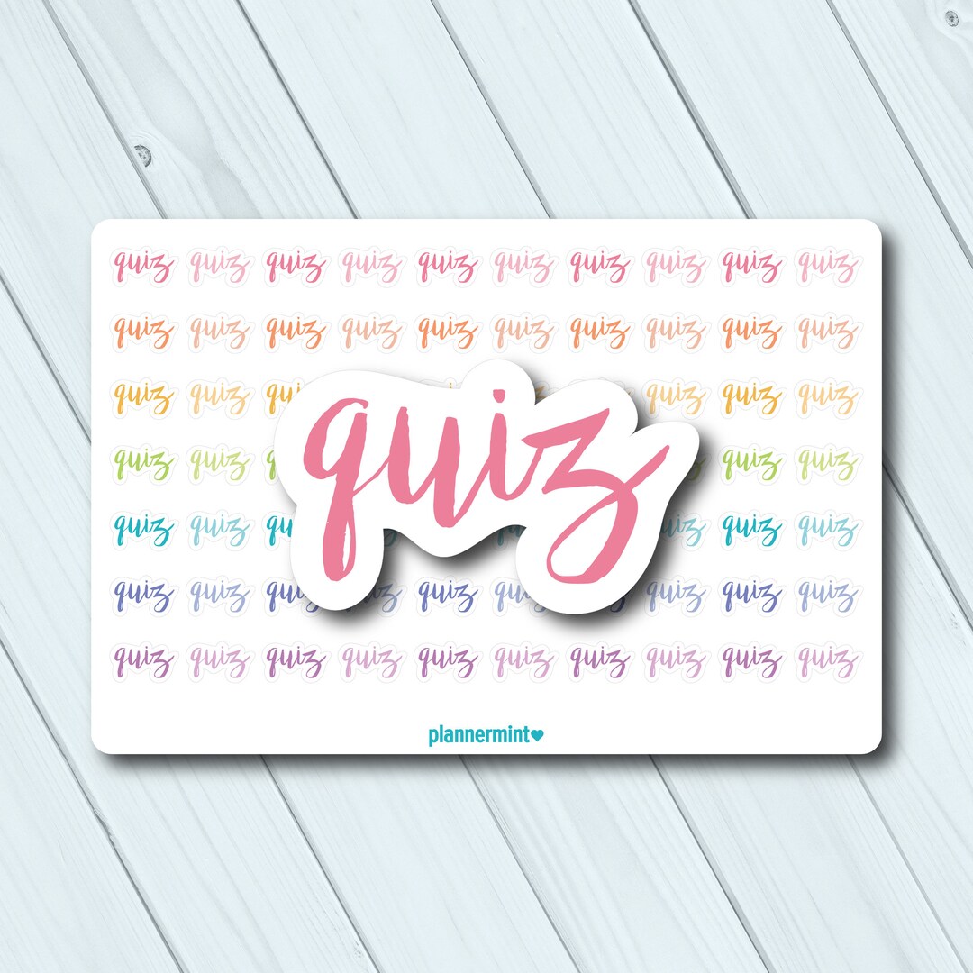 Quiz Stickers - Planner Stickers - Word Outline - Erin Condren Life ...