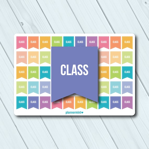 Class Planner Stickers Essentials Flag Sticker Erin | Etsy