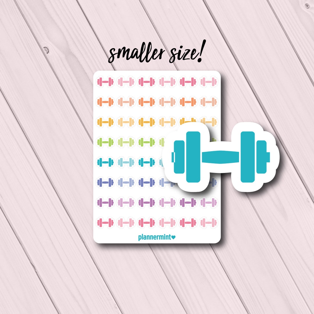 Dumbbell Planner Stickers: Mini Workout Icon Sheet - Etsy