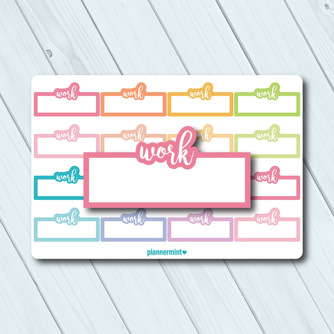 Work Planner Stickers: Fillable Tracker, Matte or Glossy - Etsy