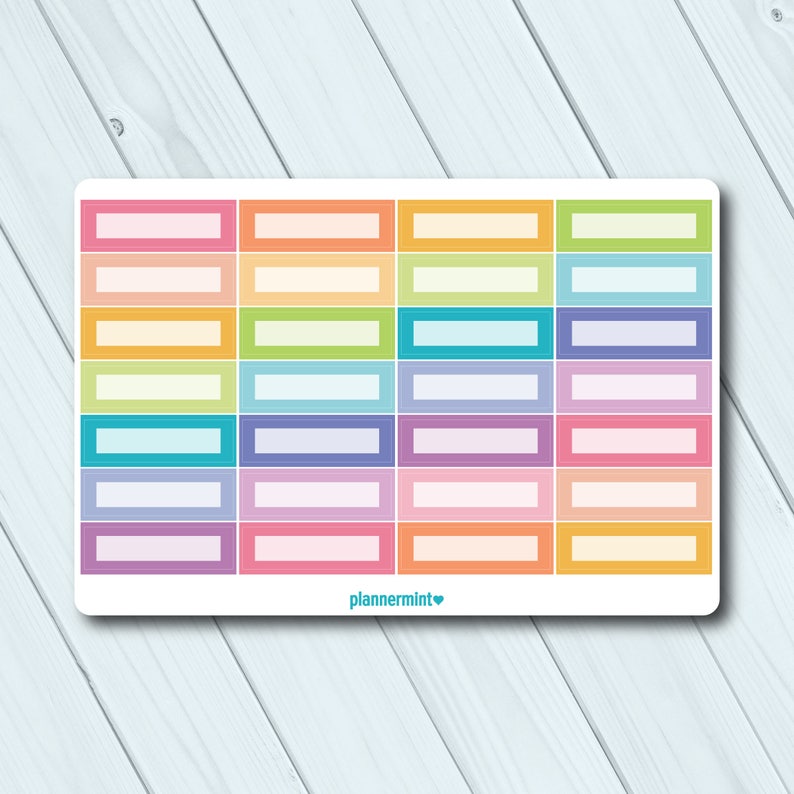 Quarter Box Planner Stickers: Writeable, Solid Border (28/sheet) - Etsy