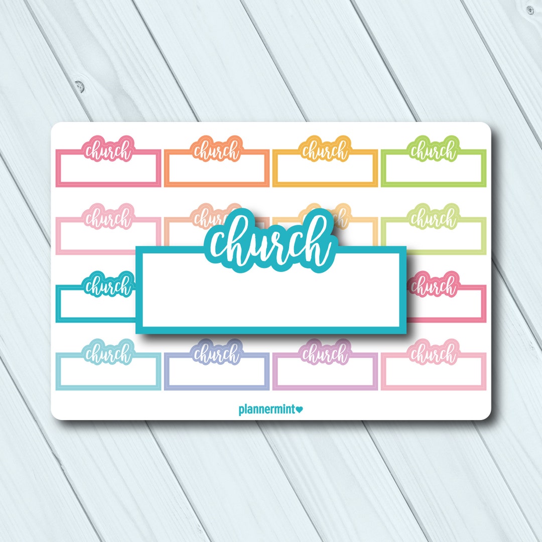 Church Planner Stickers: Fillable Tracker, Matte or Glossy - Etsy