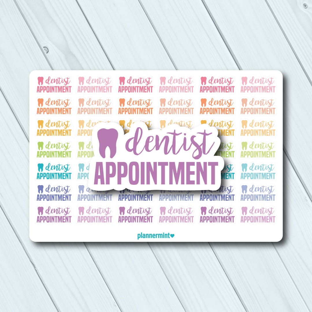 Dentist Planner Stickers - Dentist Appointment - Script Word Stickers ...