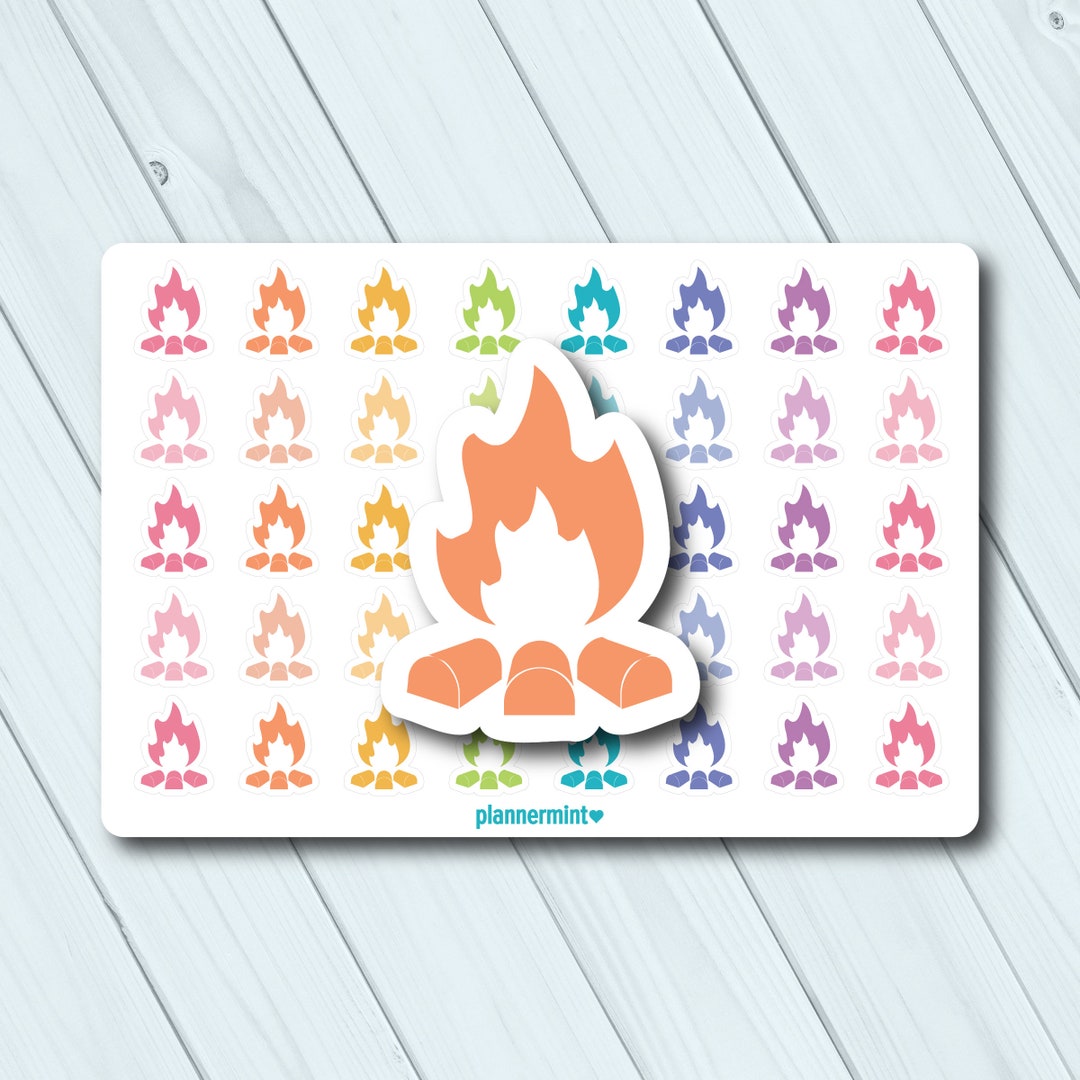 Campfire Planner Stickers - Camp Fire Stickers - Functional Icon ...