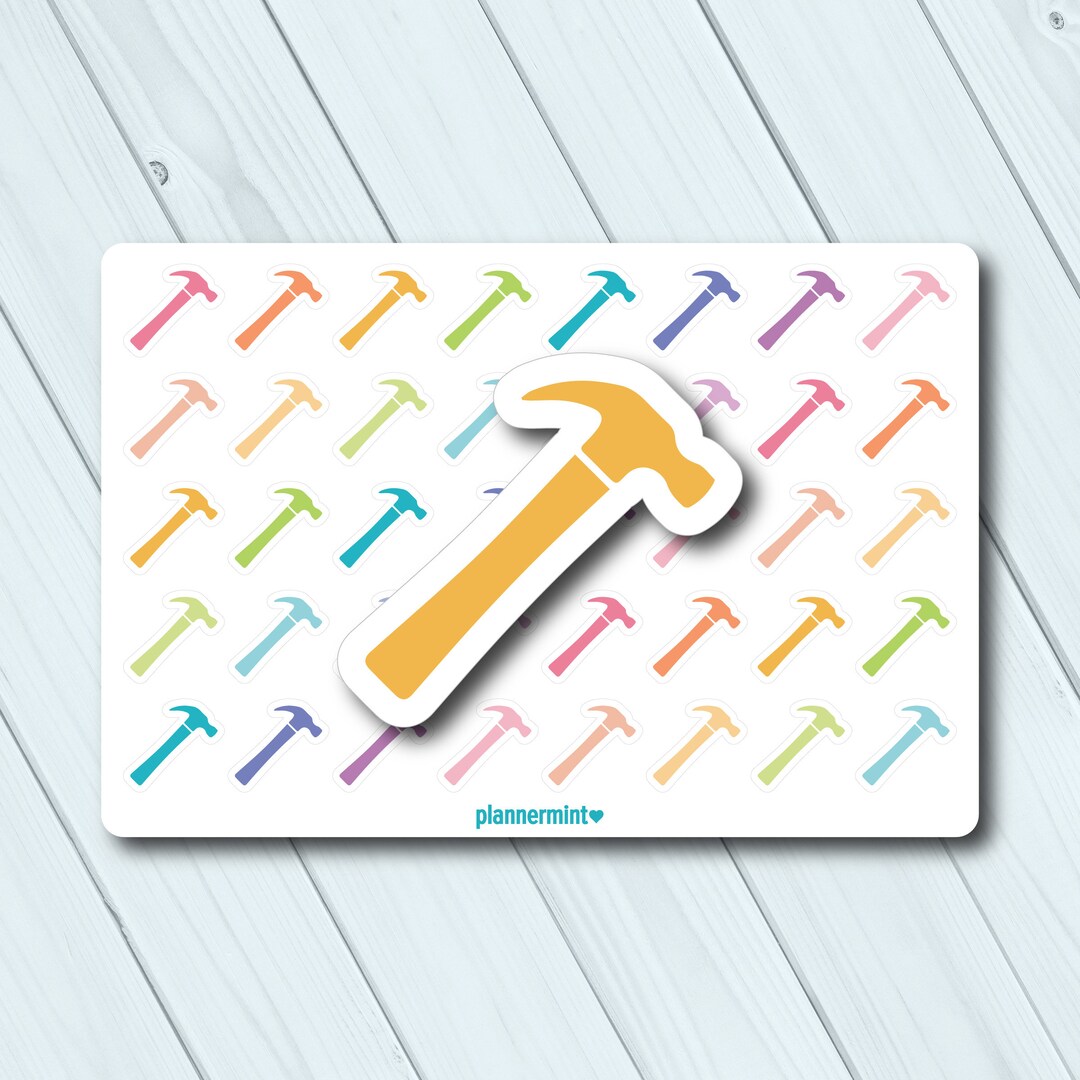 Hammer Planner Stickers: Remodeling & Repair Icon Stickers - Etsy