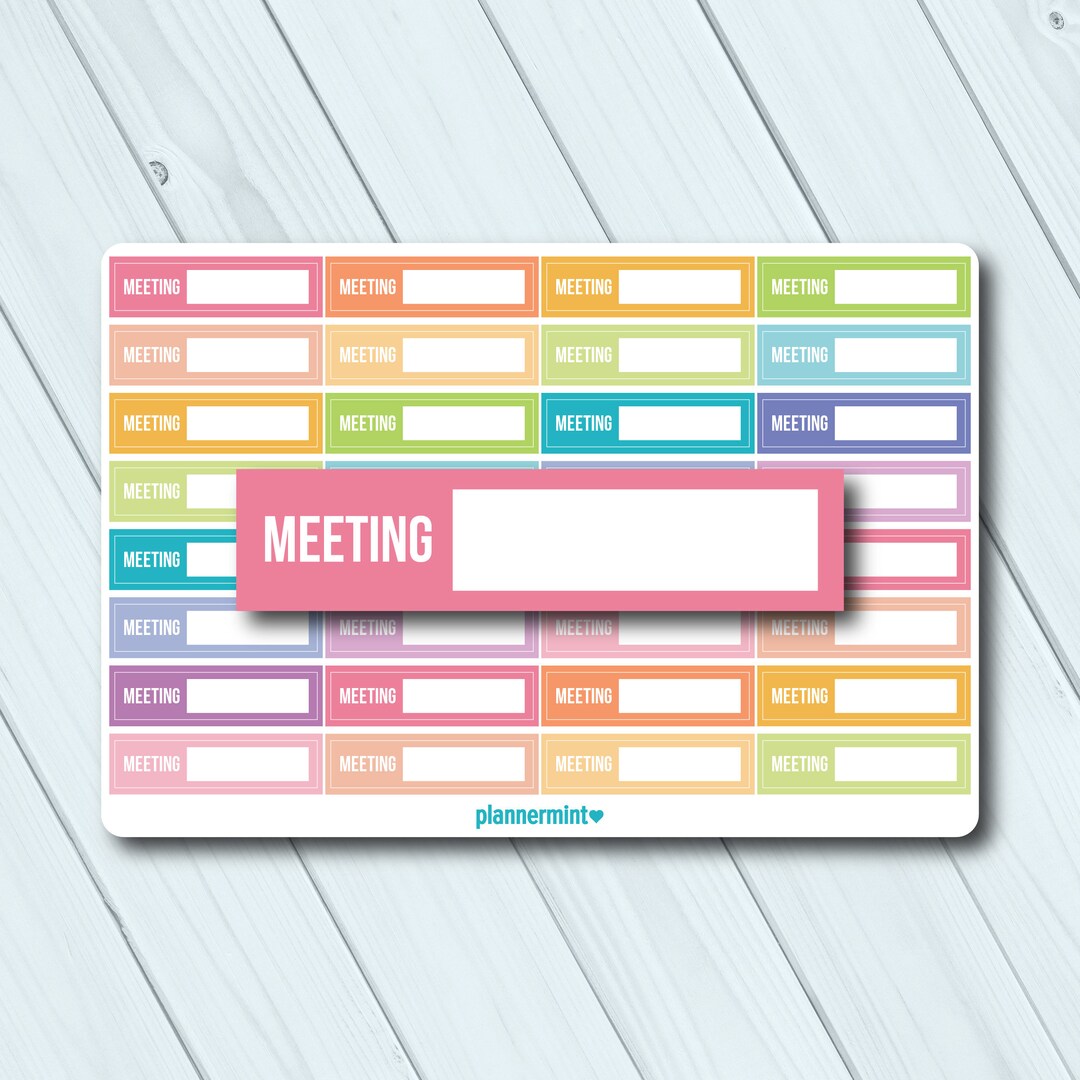 Meeting Planner Stickers - Fillable Tracker - Erin Condren Life Planner ...