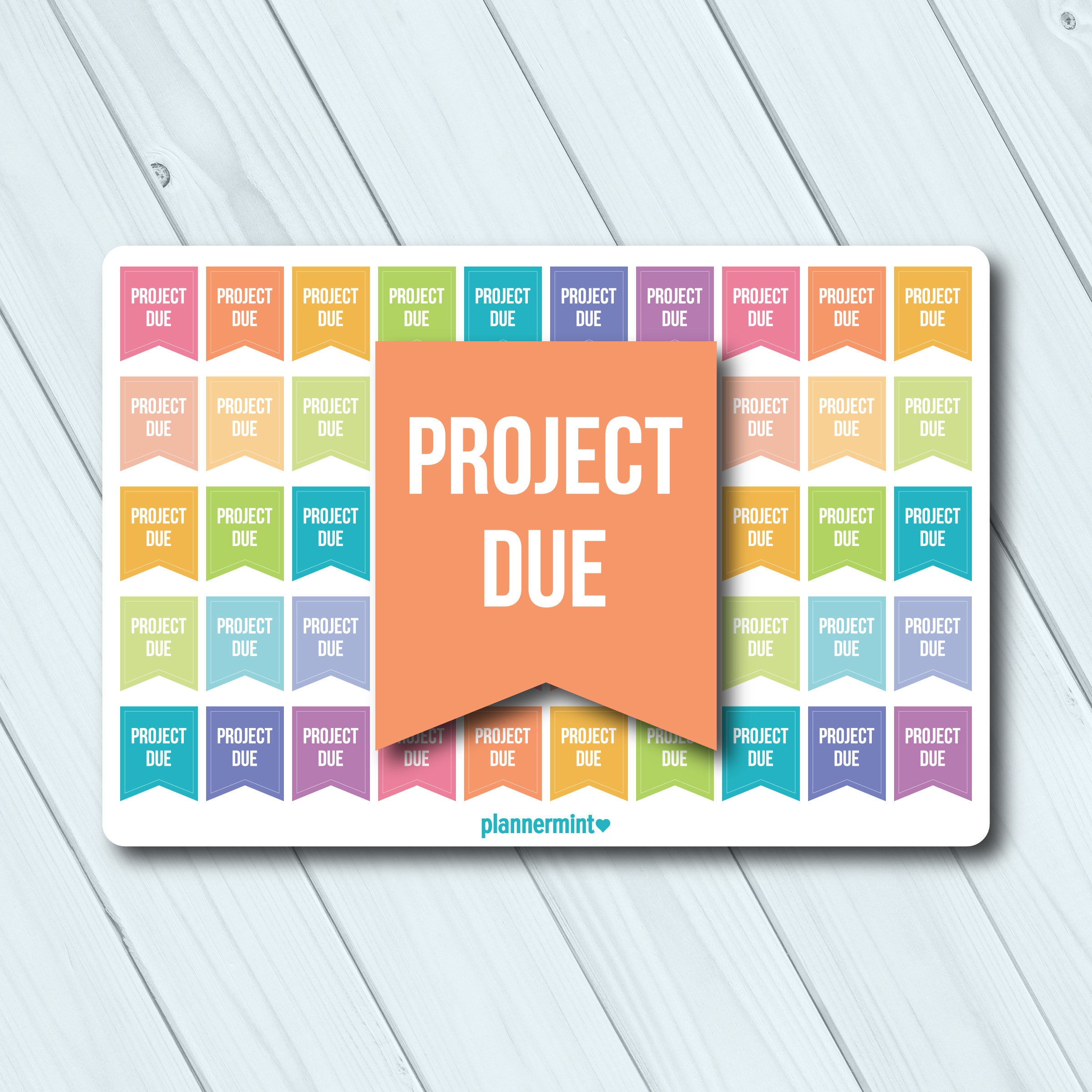 Project Due Planner Stickers Small Flags Erin Condren Life - Etsy
