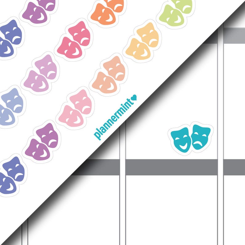 Theater Masks Planner Stickers: Drama, Theatre (matte or Glossy) - Etsy