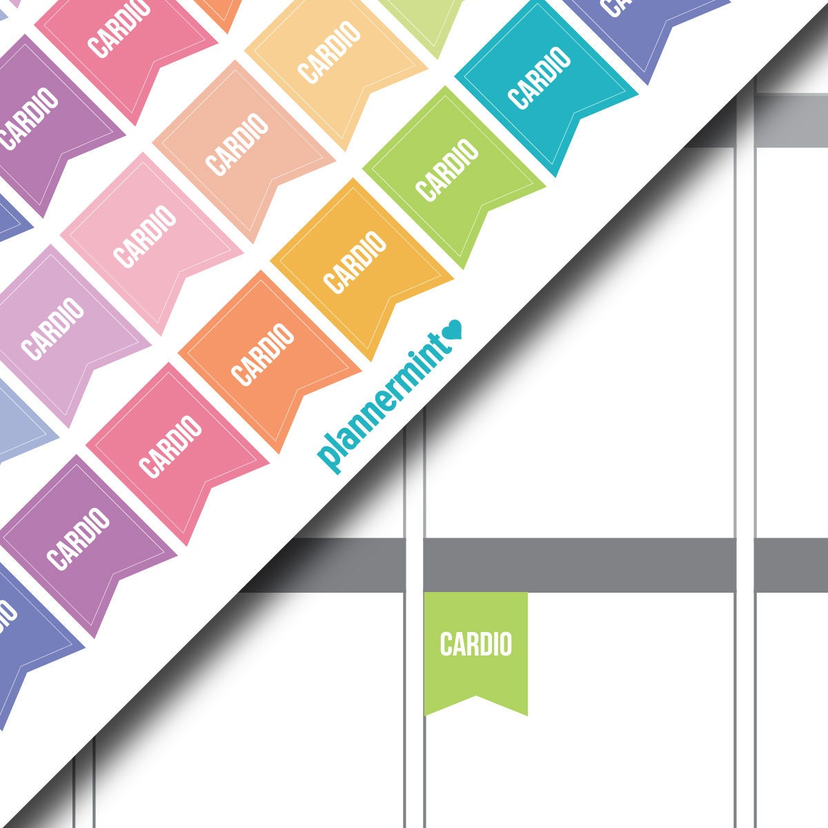 Cardio Planner Stickers Essentials Flag Sticker Erin - Etsy