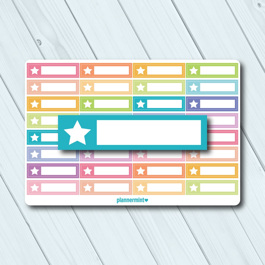 Star Planner Stickers: Fillable Tracker, Colorful Labels - Etsy