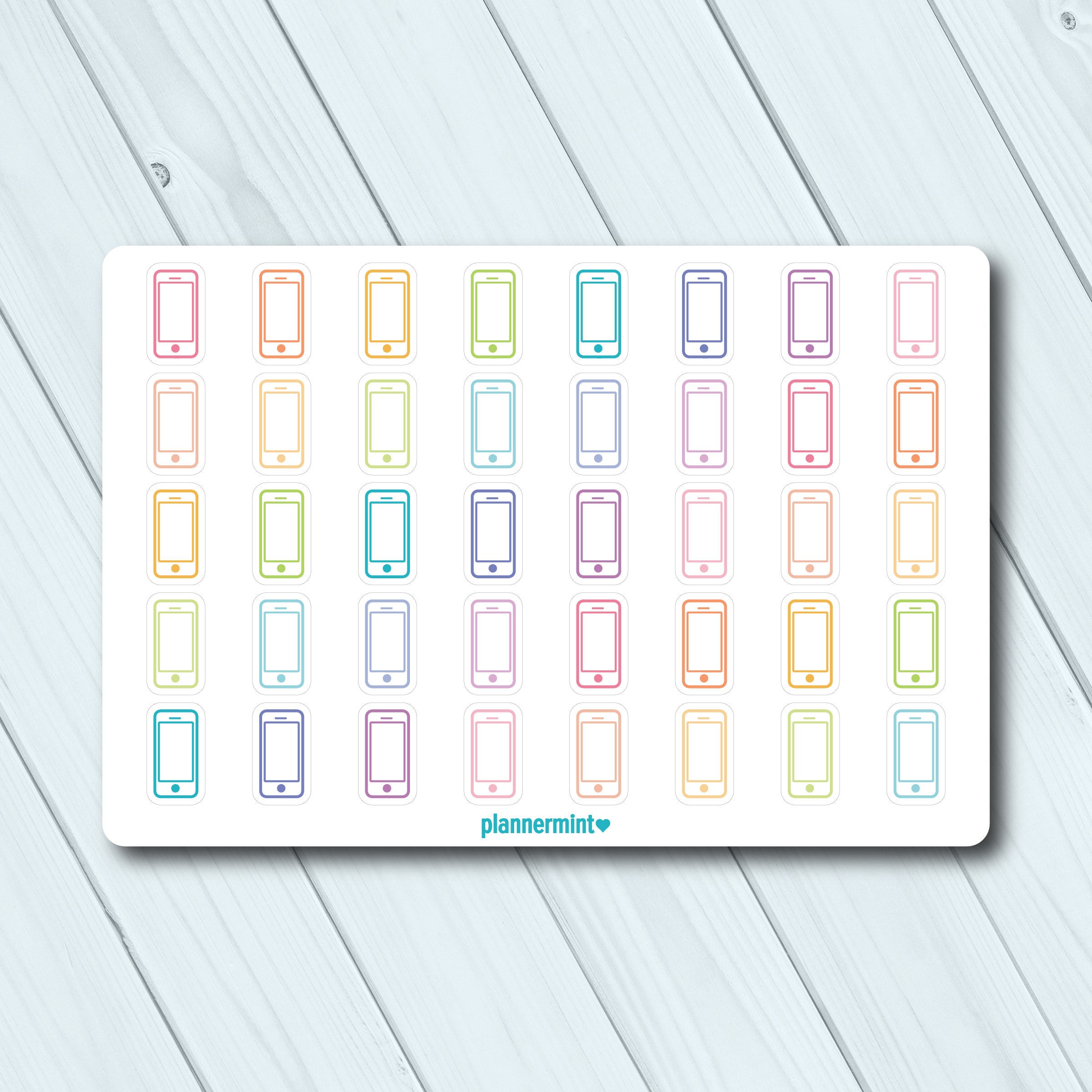 Cell Phone Planner Stickers: Icon Stickers (matte or Glossy) - Etsy