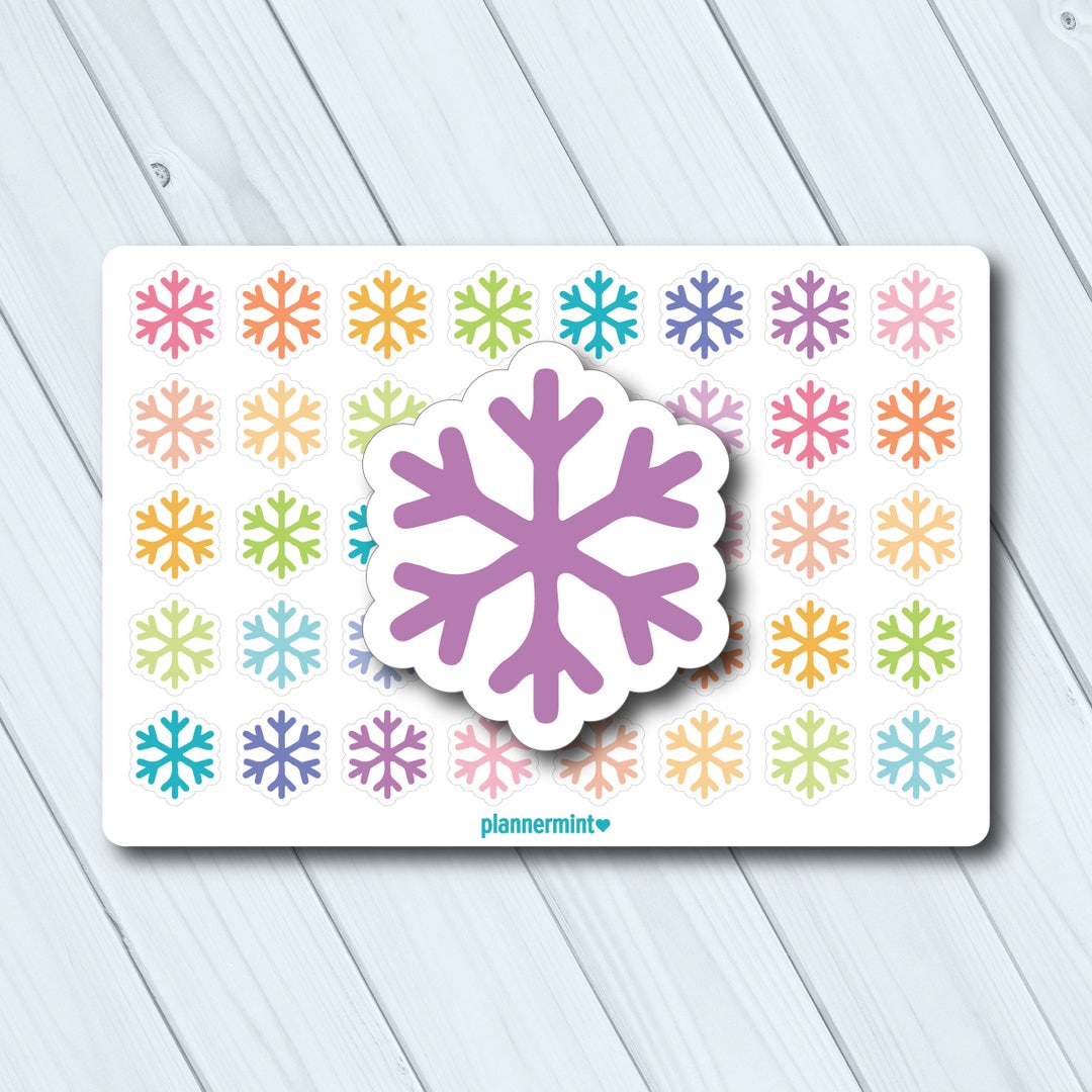 Snowflake Planner Stickers - Defrost - Frozen - Winter - Icon Stickers ...
