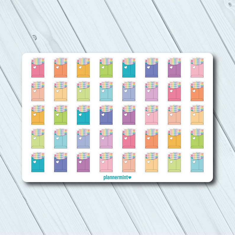 Happy Mail Icon Planner Stickers - 40 Matte or Glossy Stickers - Etsy
