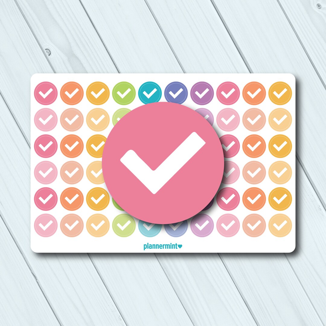 Checkmark Planner Stickers: Dot Icon, To-do List (matte or Glossy) - Etsy