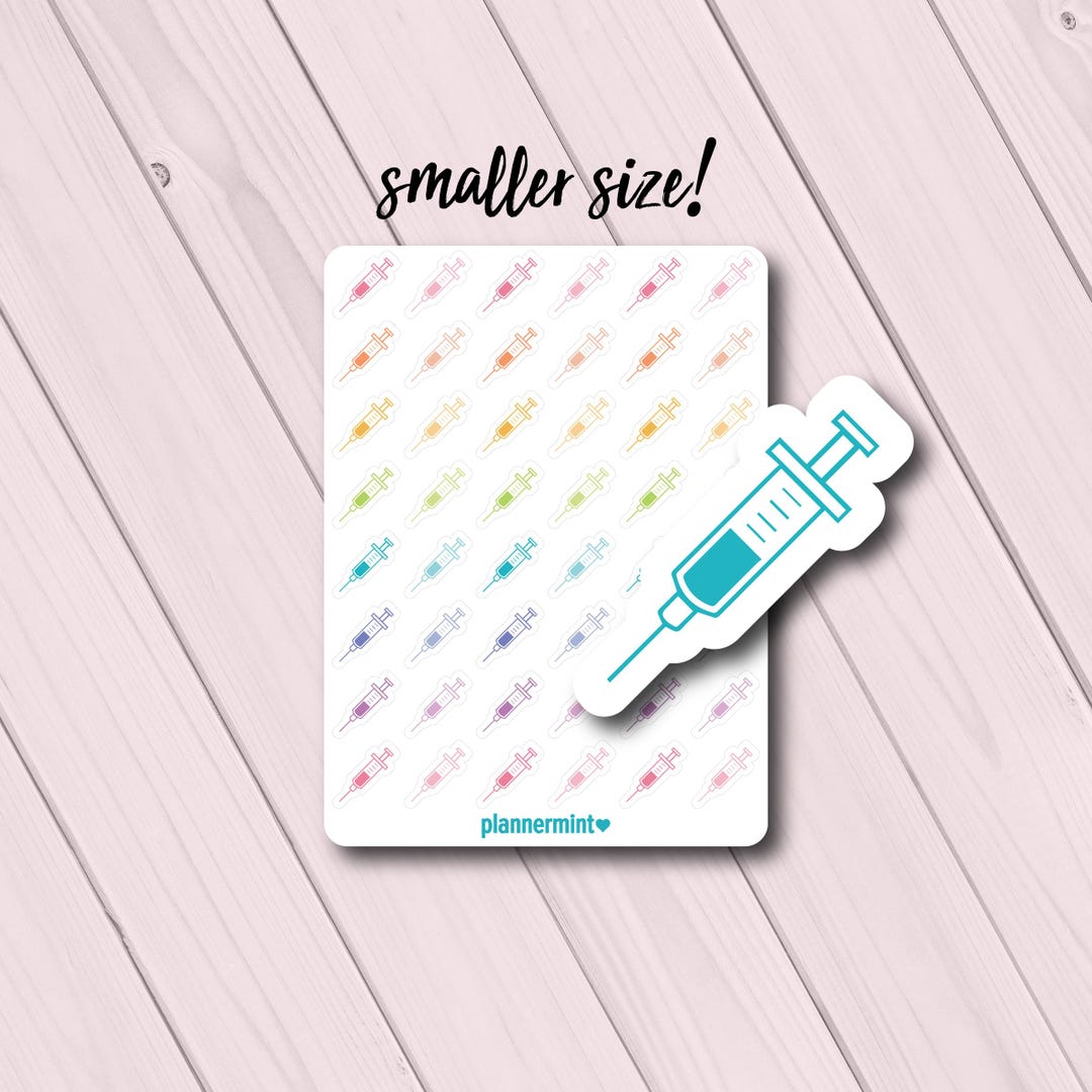 Mini Syringe Planner Stickers: Functional Icon Sheet - Etsy
