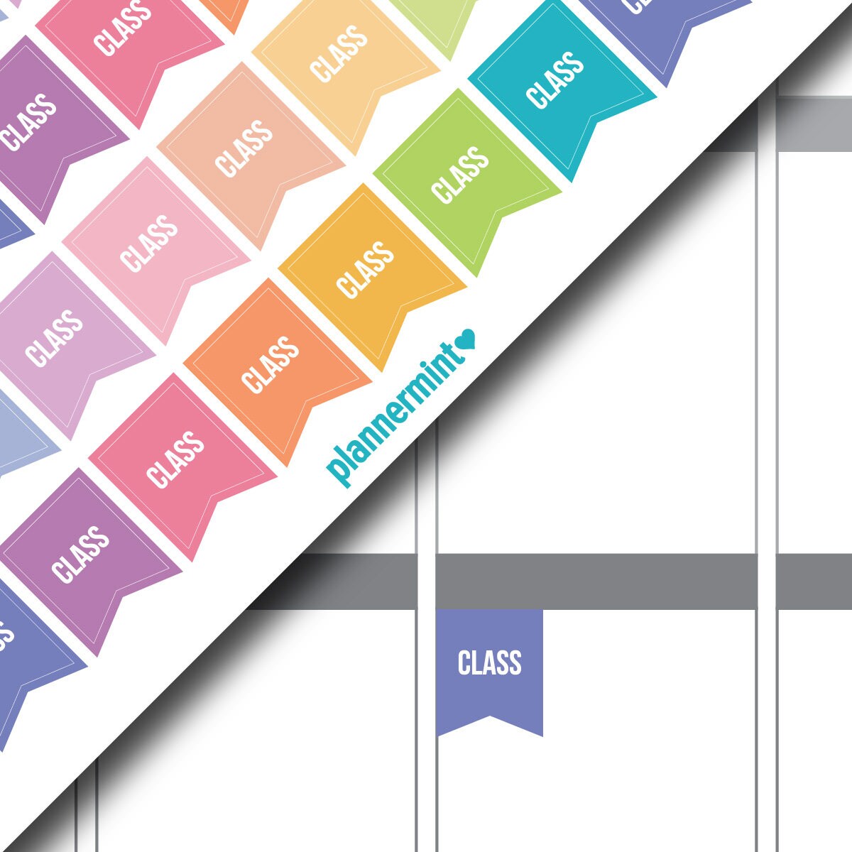 Class Planner Stickers Essentials Flag Sticker Erin - Etsy