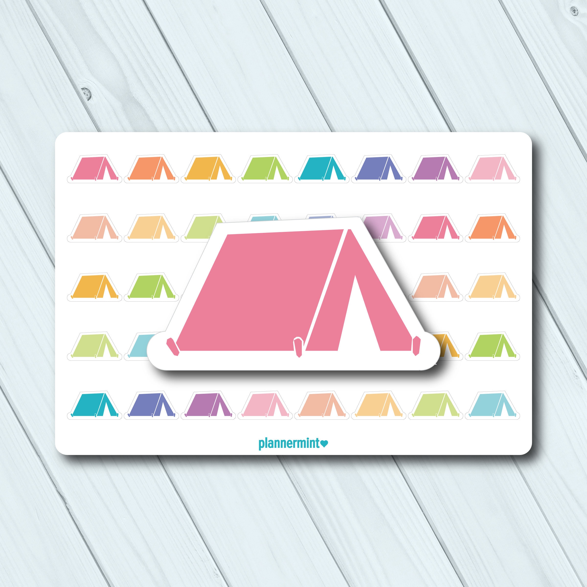 Tent Stickers Planner Stickers Icon Stickers Erin - Etsy