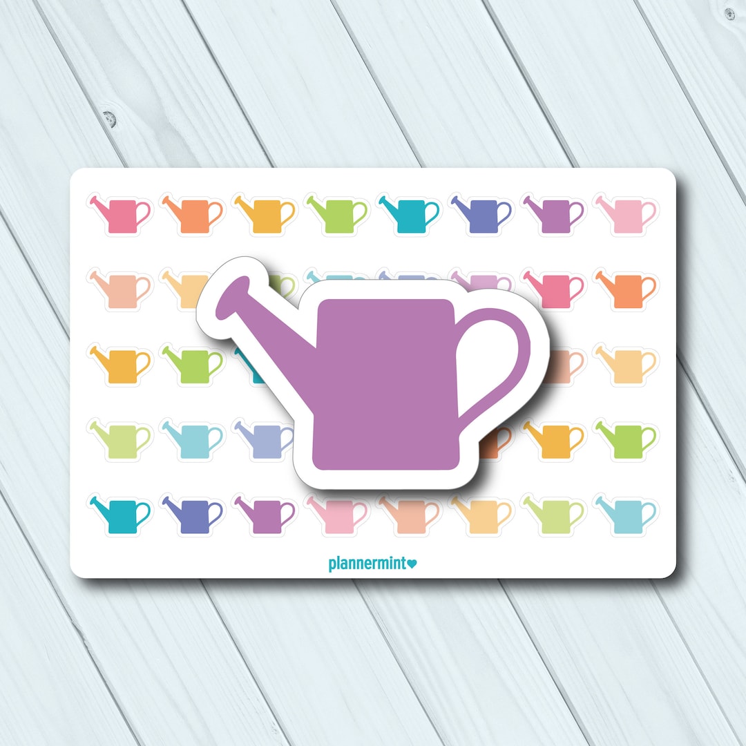 Watering Can Stickers - Planner Stickers - Functional Icon Stickers ...