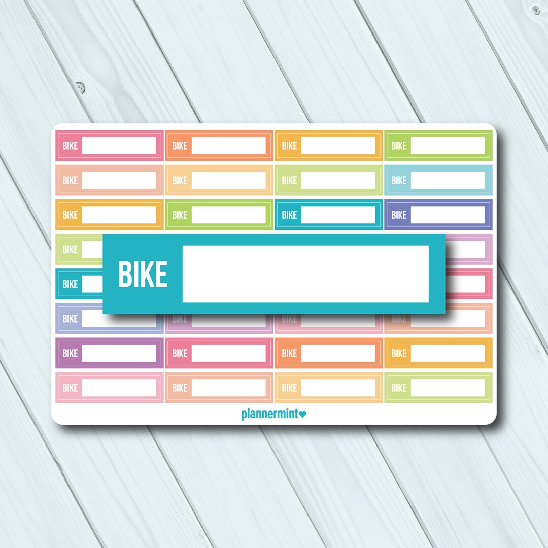 Bike Planner Stickers: Fillable Tracker Labels - Etsy