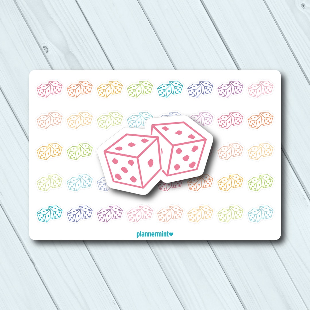 Dice Planner Stickers: Functional Icons, Game Night (matte or Glossy ...