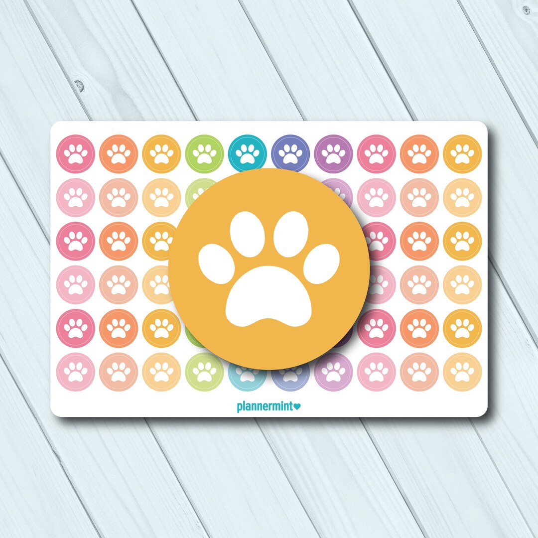 Paw Print Planner Stickers: Pet Icon Stickers (60 per Sheet) - Etsy