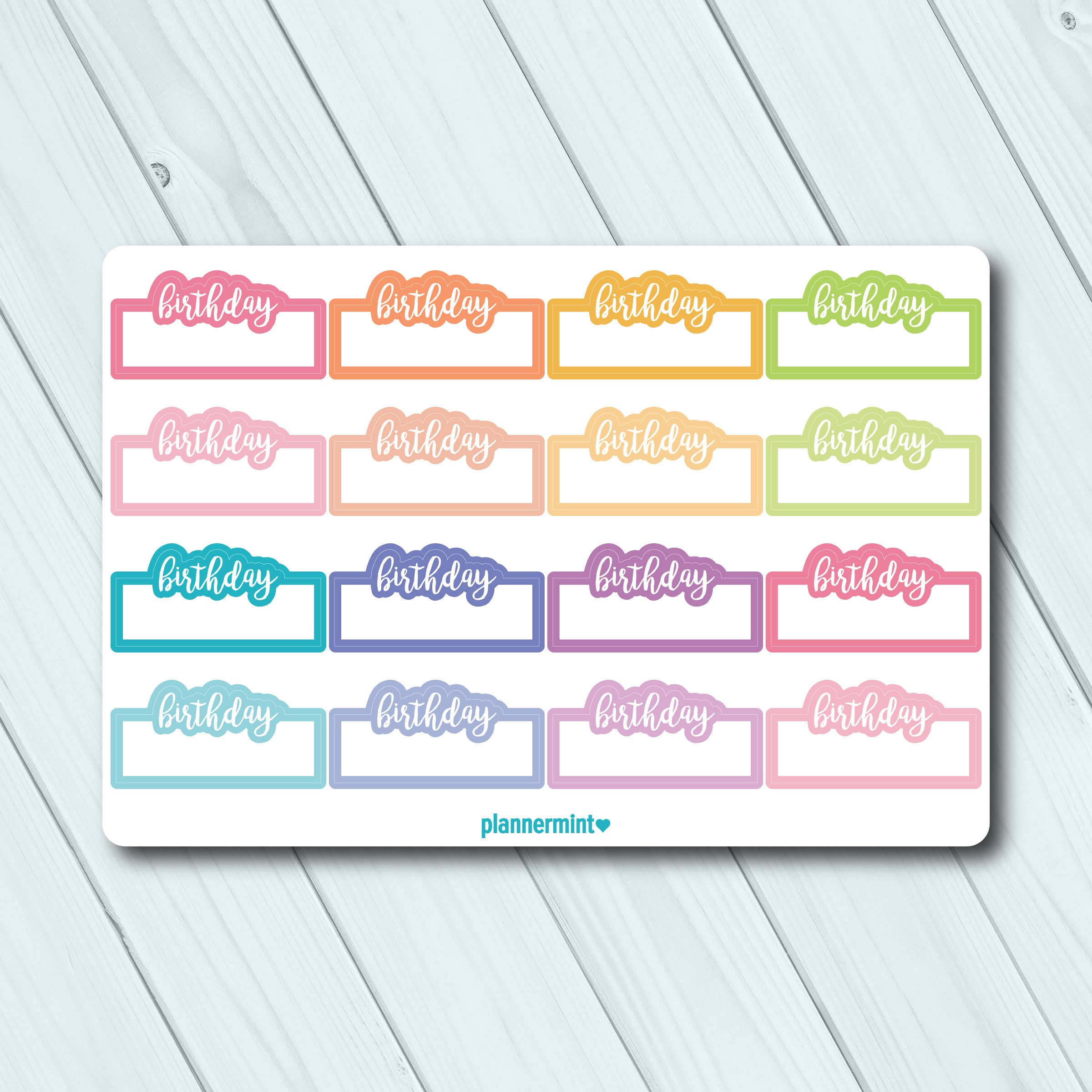 Birthday Planner Stickers: Fillable Tracker, Party Decor (matte or ...