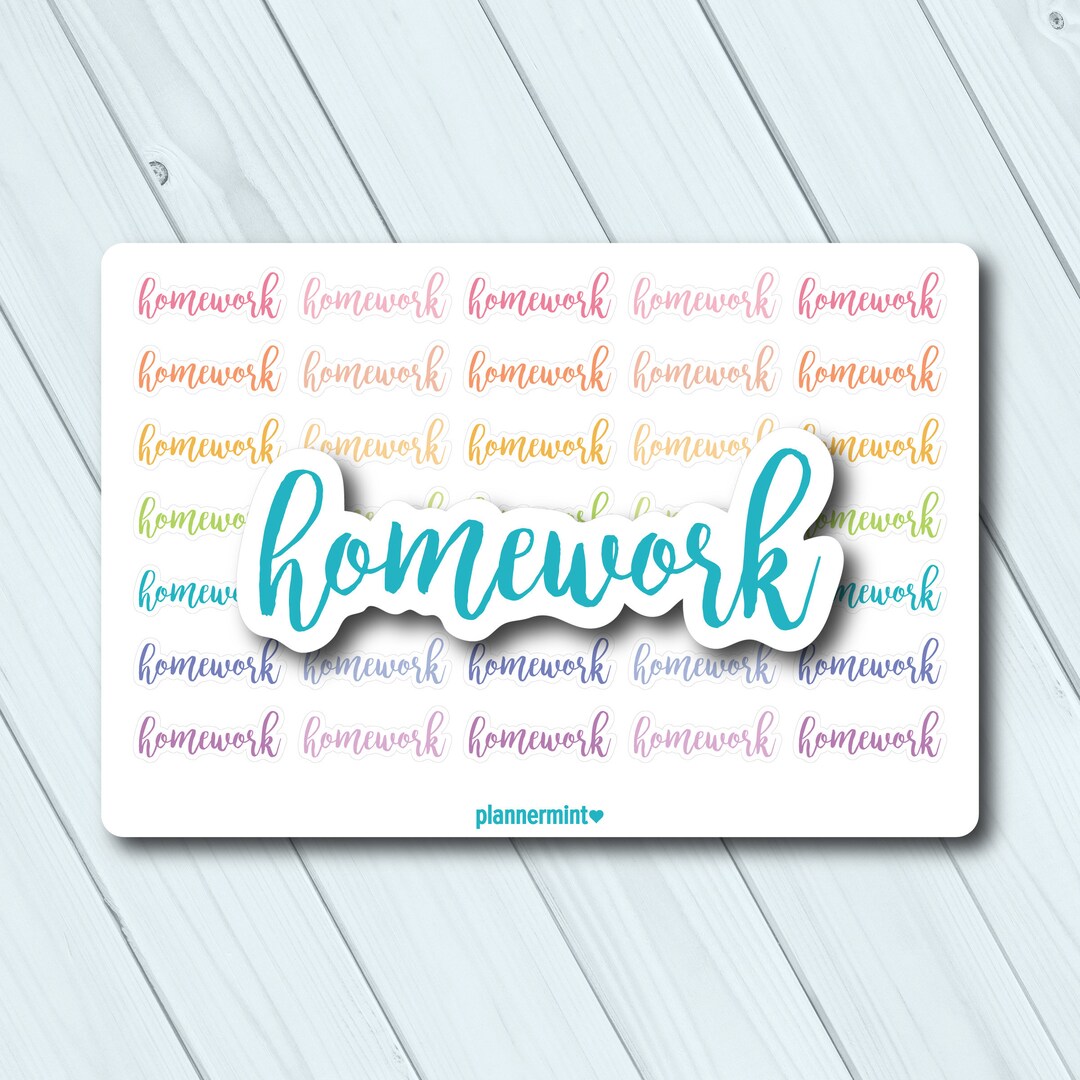 Homework Planner Stickers: School & College, Matte or Glossy - Etsy