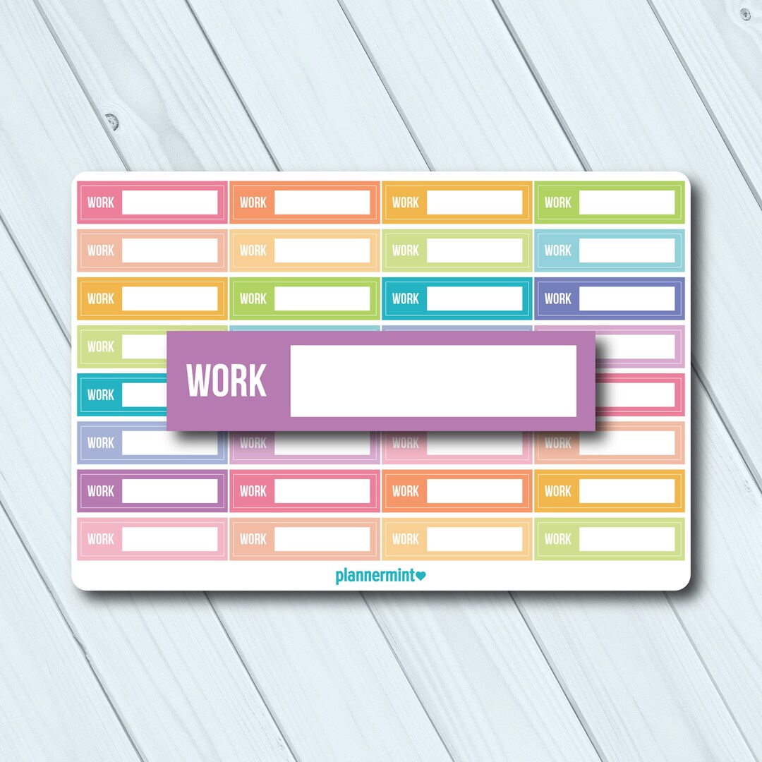 Work Planner Stickers: Fillable Tracker, Career Planning (matte or ...