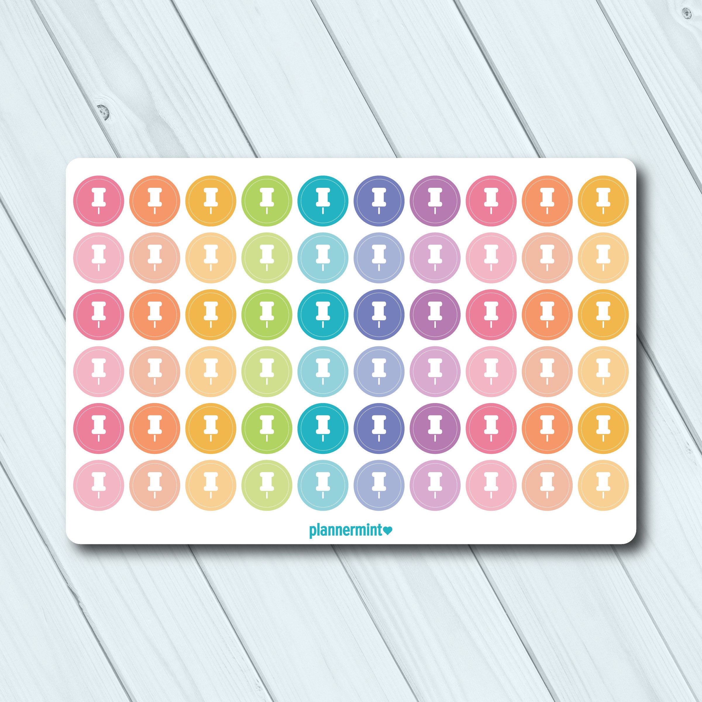 Pushpin Planner Stickers Dot Icon Erin Condren Life - Etsy