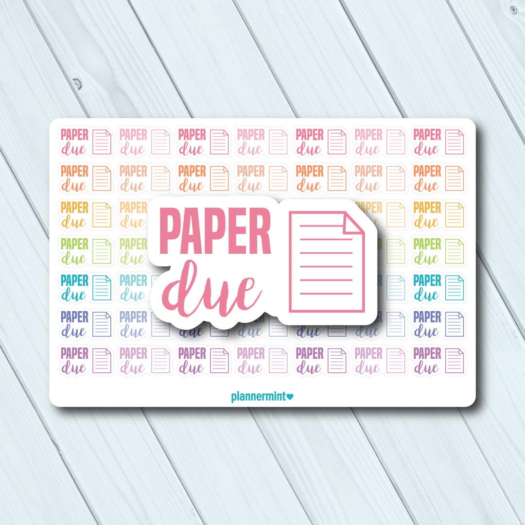 Paper Due Planner Stickers: School Assignment Reminders - Etsy