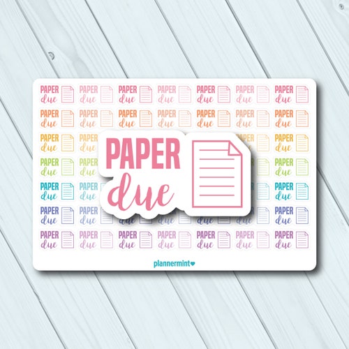 Project Due Planner Stickers Script Word Stickers Erin - Etsy