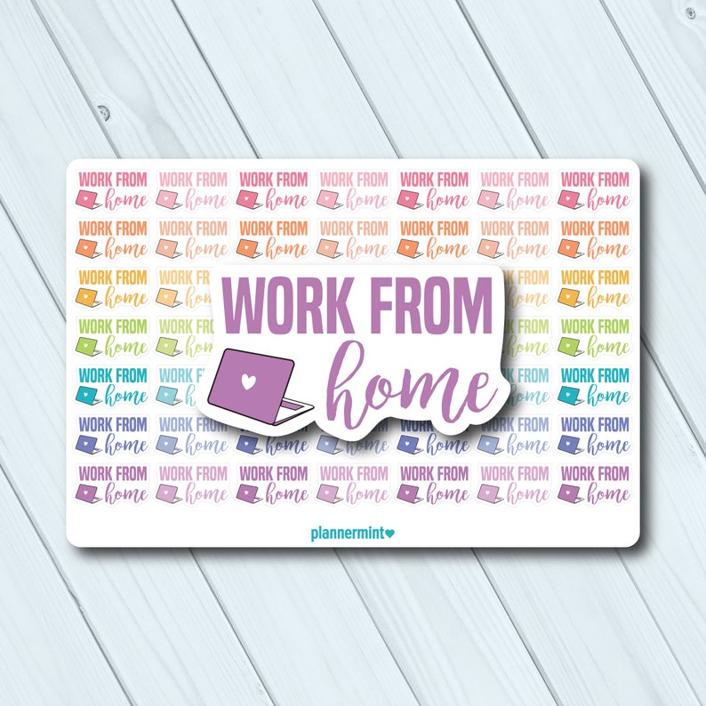 Work From Home Planner Stickers Work Stickers Laptop Icon - Etsy