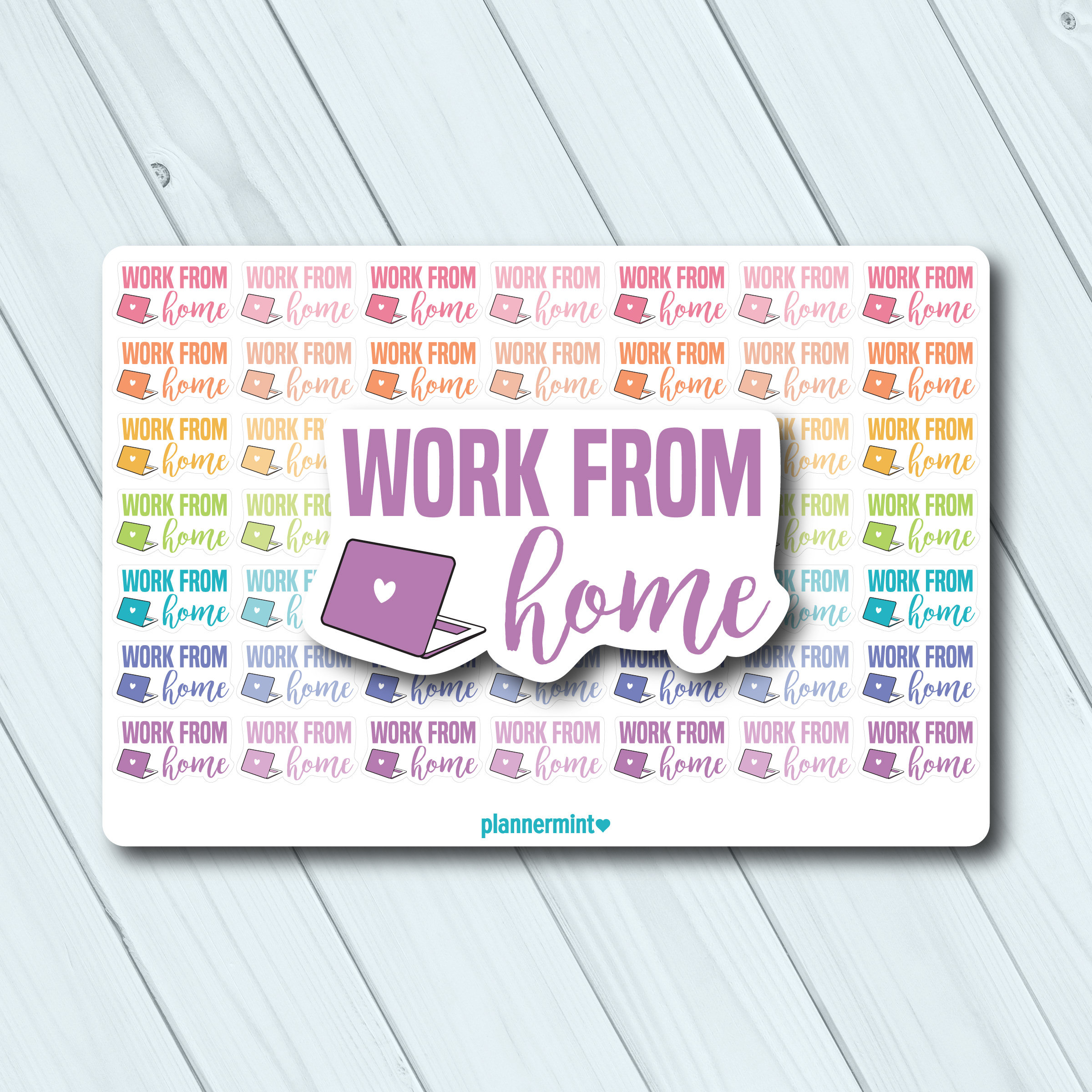 Work From Home Planner Stickers Work Stickers Laptop Icon - Etsy