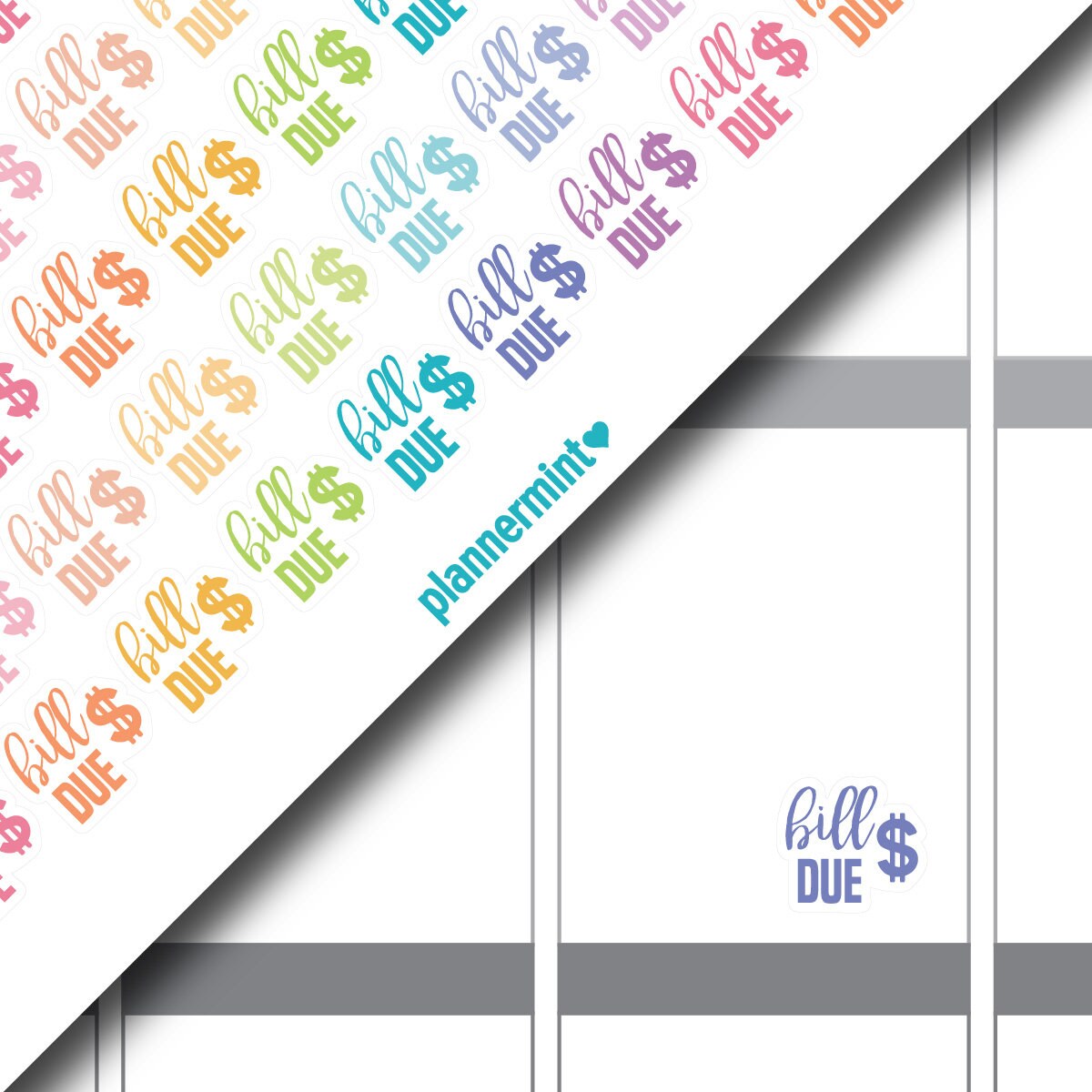 Bill Due Planner Stickers Pay Bills Word Stickers Erin - Etsy