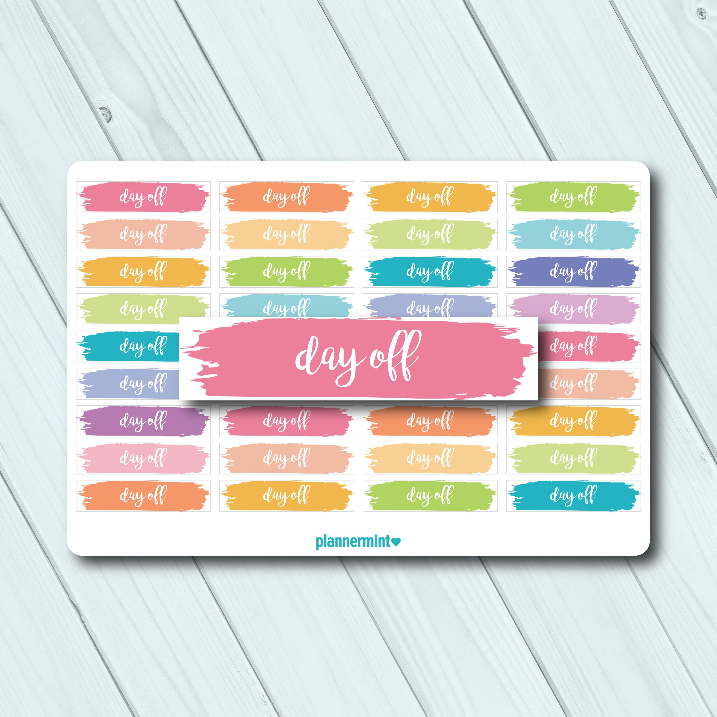 Day off Planner Stickers Script Brush Strokes Erin Condren - Etsy