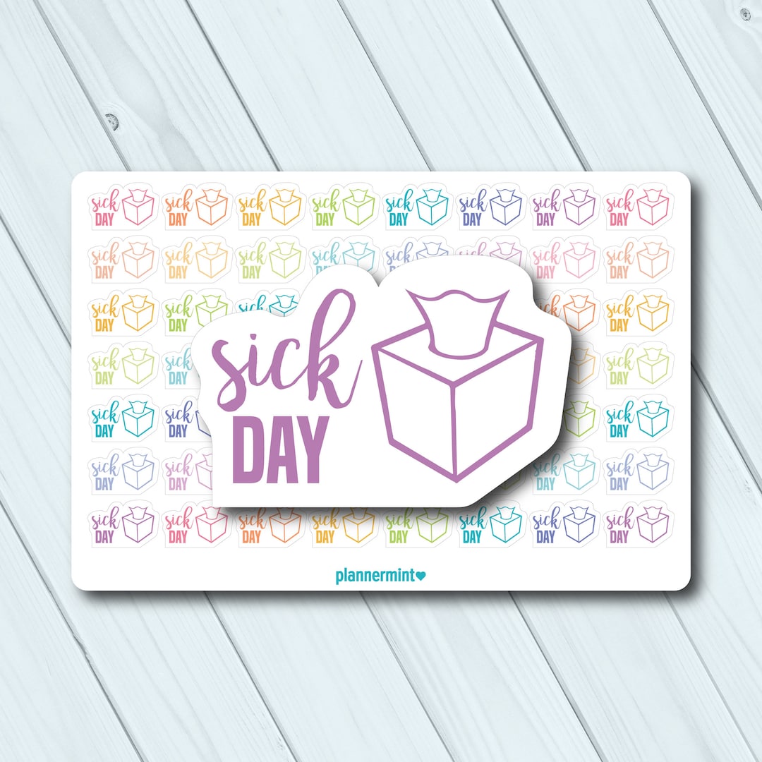 Sick Day Planner Stickers - Day off Stickers - Word Stickers - Erin ...