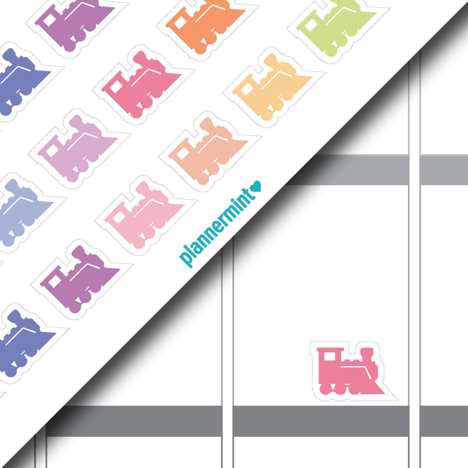 Train Planner Stickers Transportation Railroad Icon - Etsy