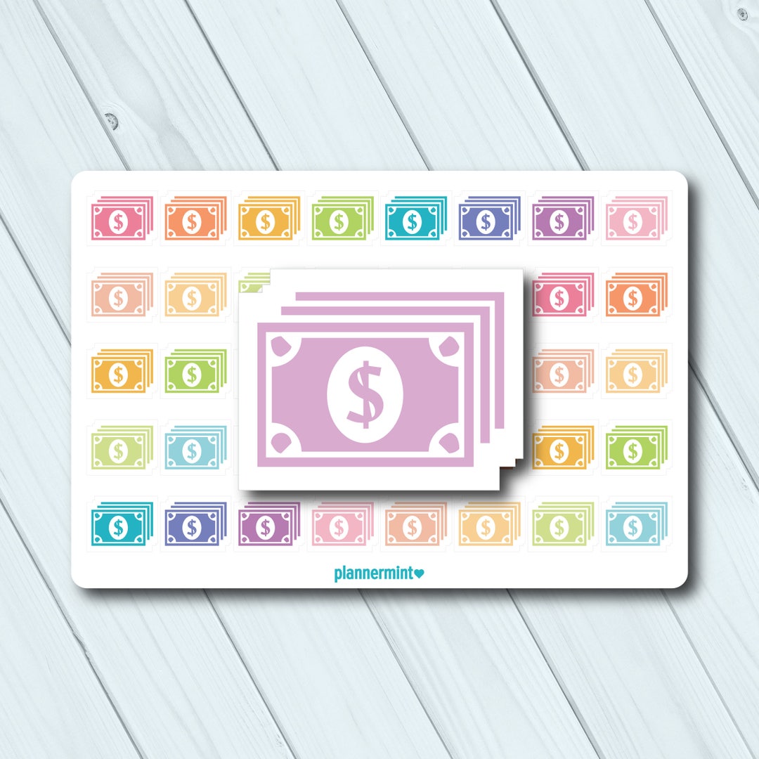 Dollar Bill Planner Stickers: Finance Icon Stickers - Etsy