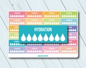 Hydration Tracker Stickers Fillable Erin Condren Life - Etsy