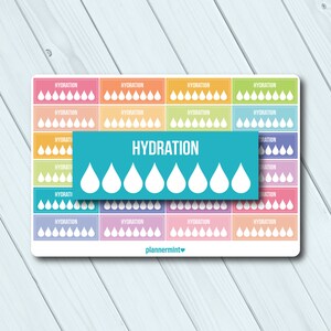 Hydration Tracker Stickers - Fillable - Erin Condren Life Planner ...