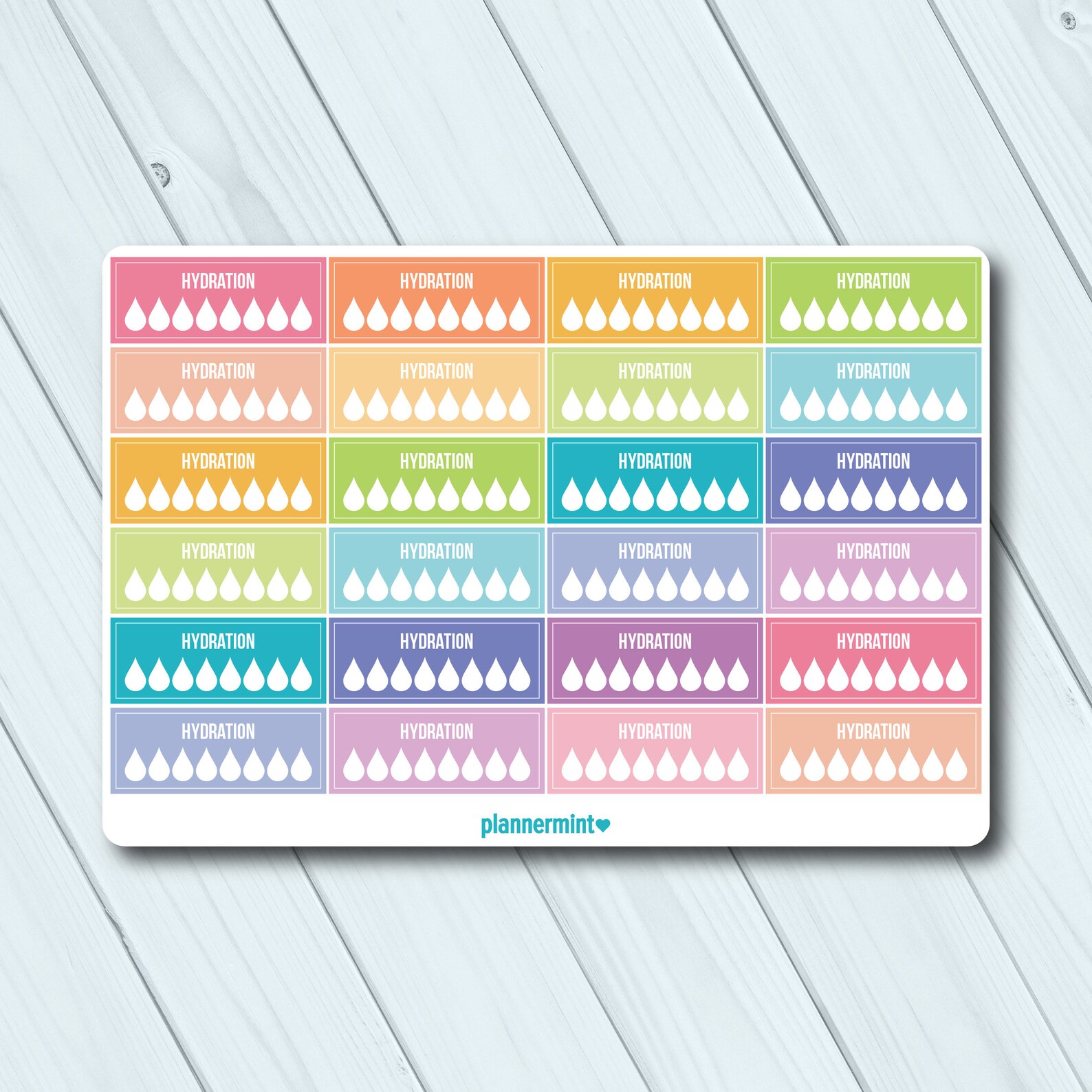 Hydration Tracker Stickers Fillable Erin Condren Life - Etsy