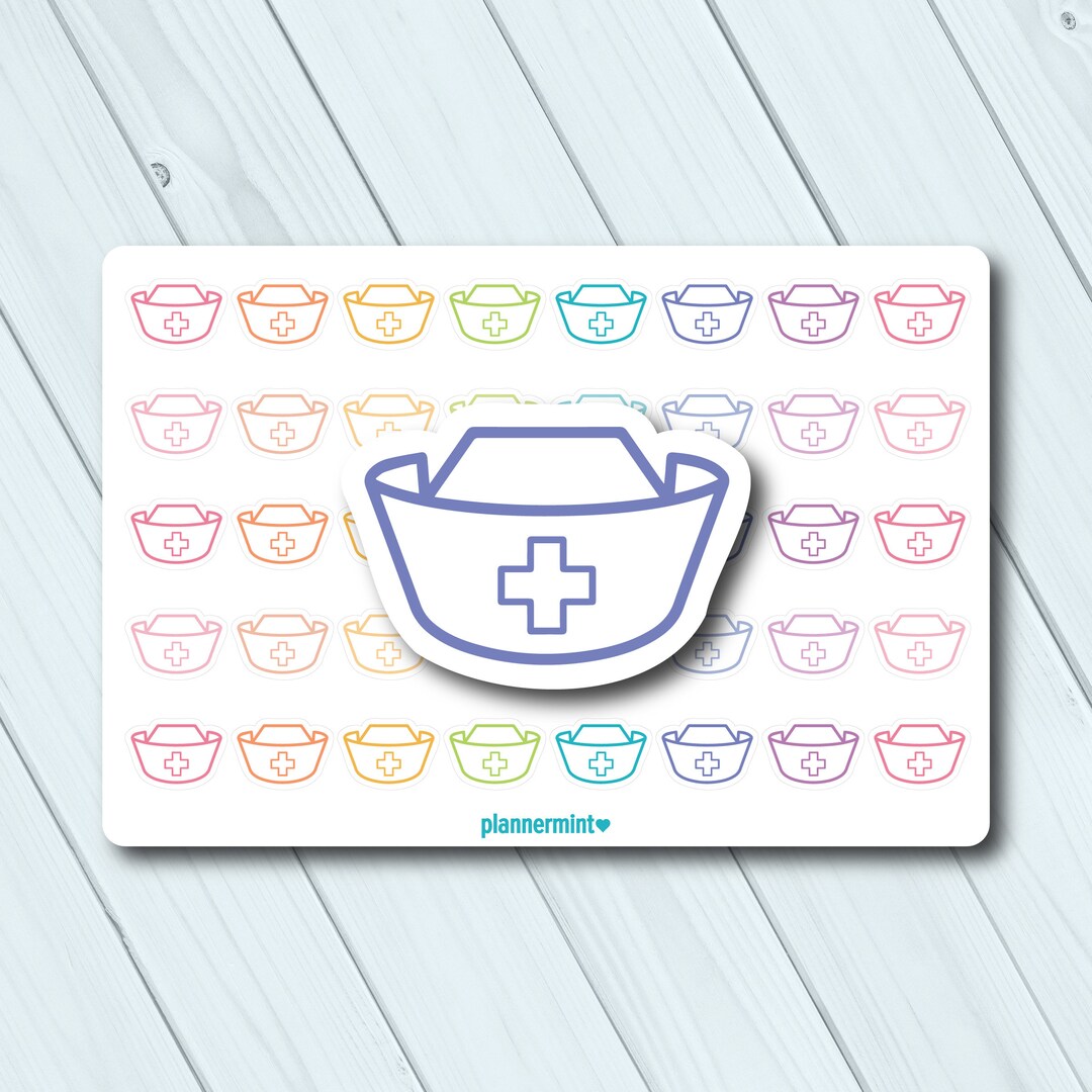 Nurse Hat Planner Stickers: Functional Icon Stickers - Etsy