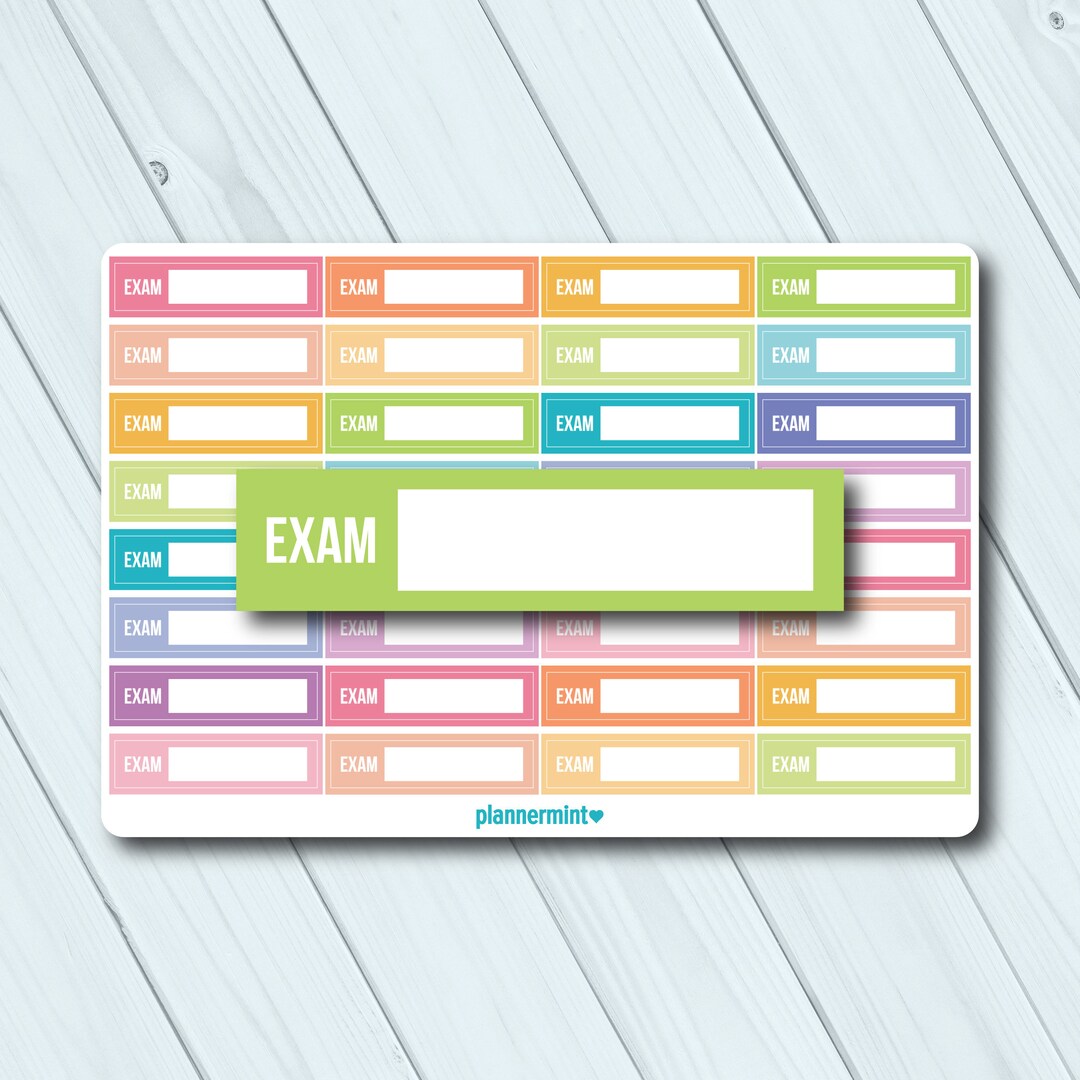 Exam Planner Stickers - Fillable Tracker - Erin Condren Life Planner ...