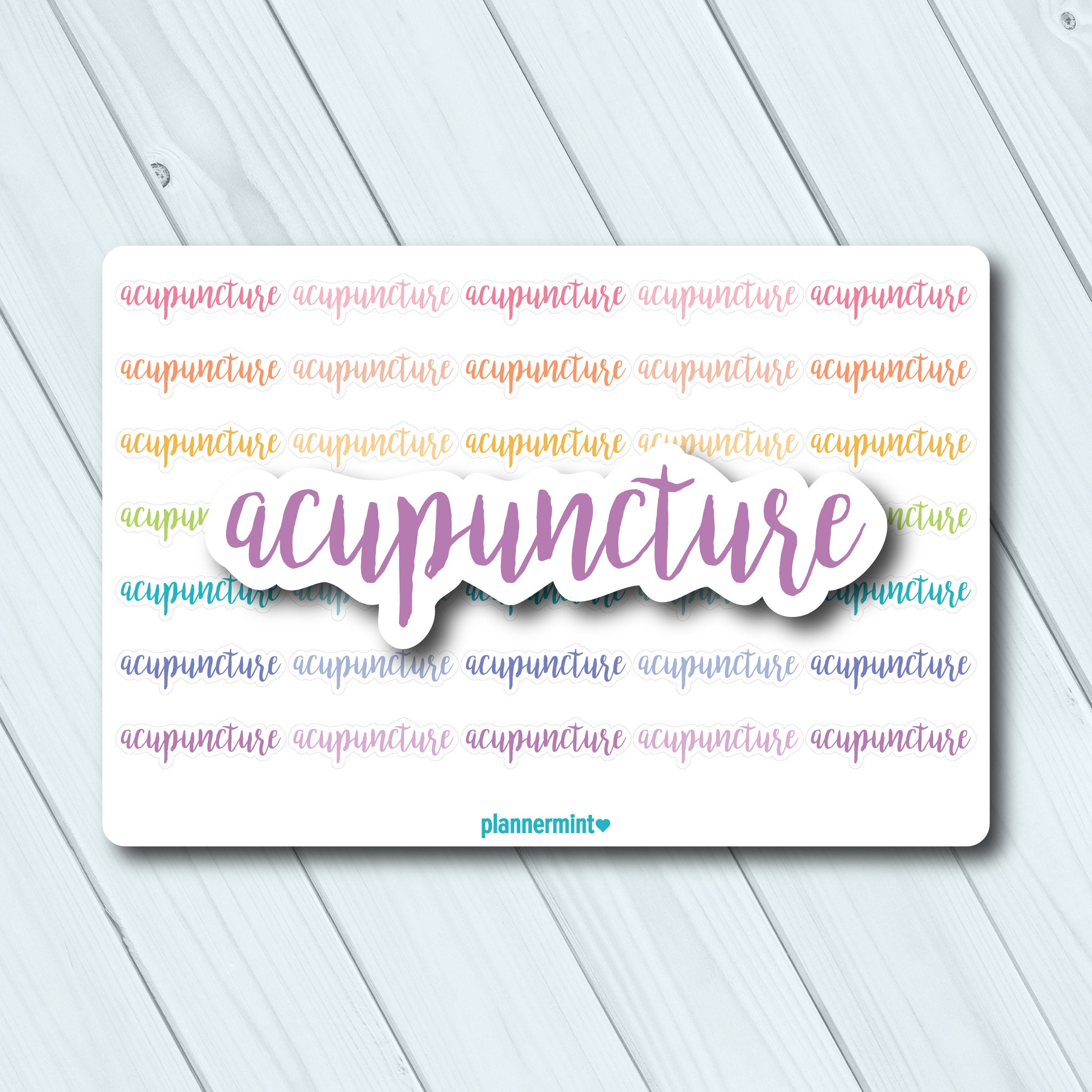Acupuncture Planner Stickers: Script Word Outlines, Multicolor (35 ...